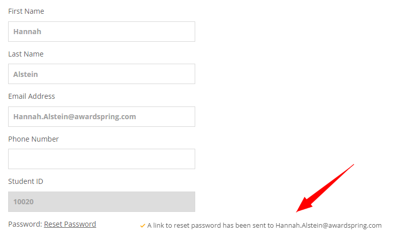Resetting Passwords – AwardSpring Help Center