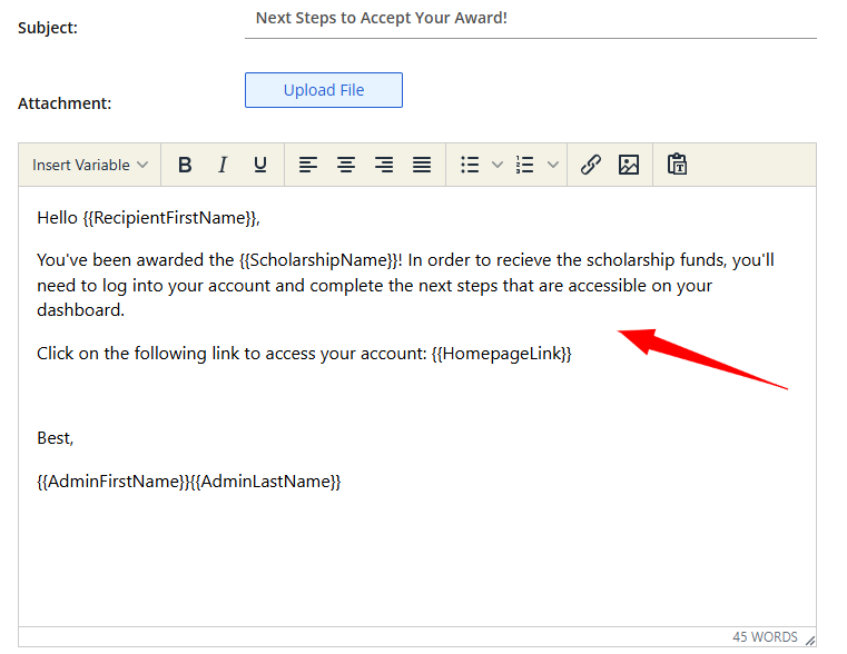 Post Award Follow-Up Notifications – AwardSpring Help Center