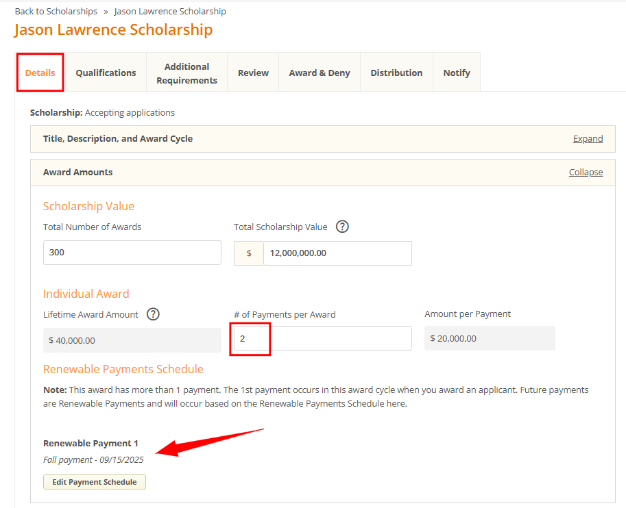 Renewable Award Questions – AwardSpring Help Center