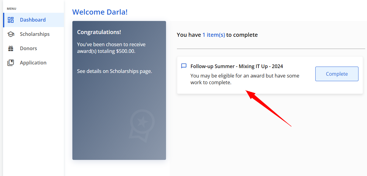 Where Do Students See Follow-Ups? – AwardSpring Help Center