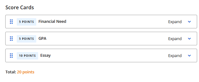 Configuring Score Cards – AwardSpring Help Center